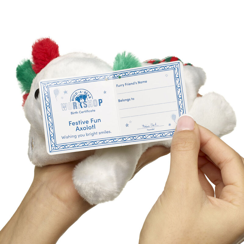 Mini Beans Festive Fun Axolotl Soft Toy | Build-A-Bear®