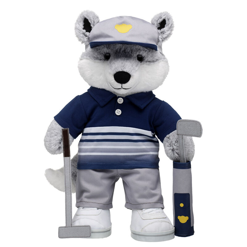 Online Exclusive Silver Fox plush Golf Gift | Build-A-Bear