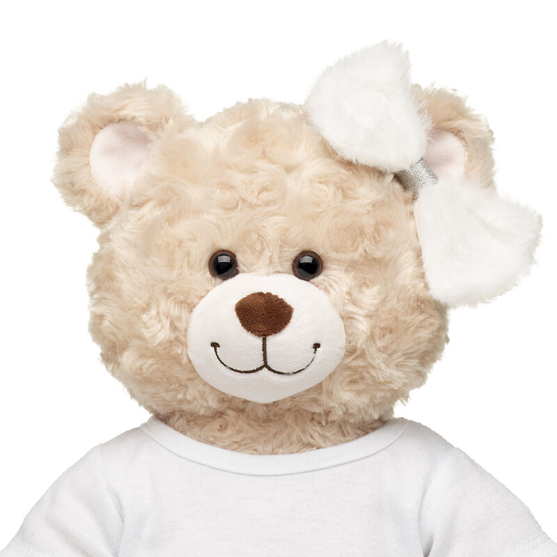 Fuzzy White Bow for Stuffed Animals | Build-A-Bear®