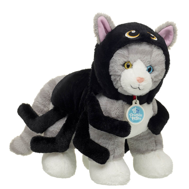 Promise Pets Grey ‘n’ White Plush Kitty Spider Gift Set | Build-A-Bear®