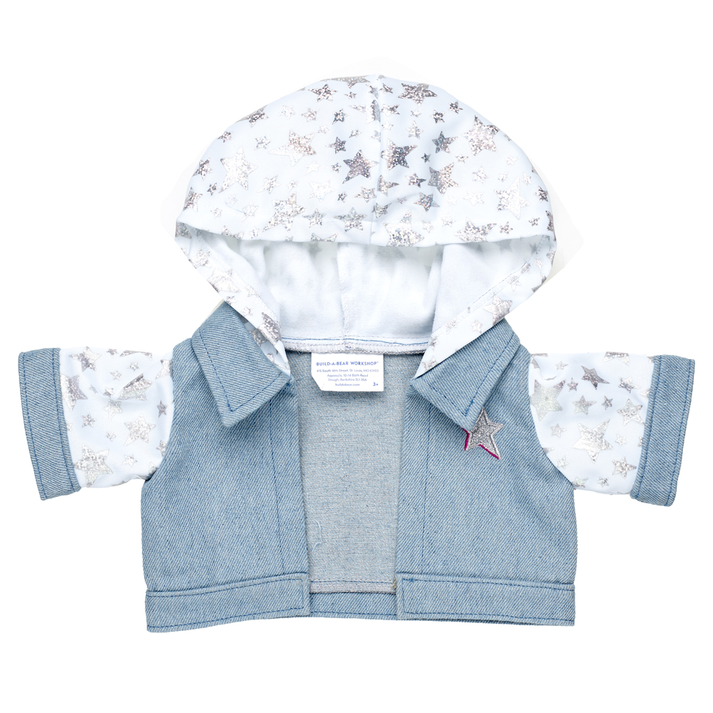 Star Print Denim Jacket | Shop Online at Build-A-Bear®