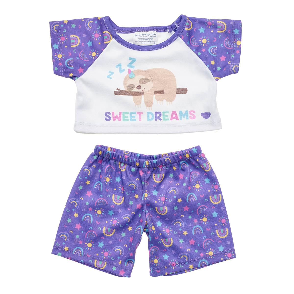 Rainbow Sloth PJ Set for Soft Toys | Build-A-Bear®